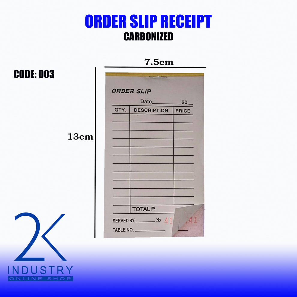 CARBONIZED ORDER SLIP - 1 BOOKLET – 2K Industry Online shop
